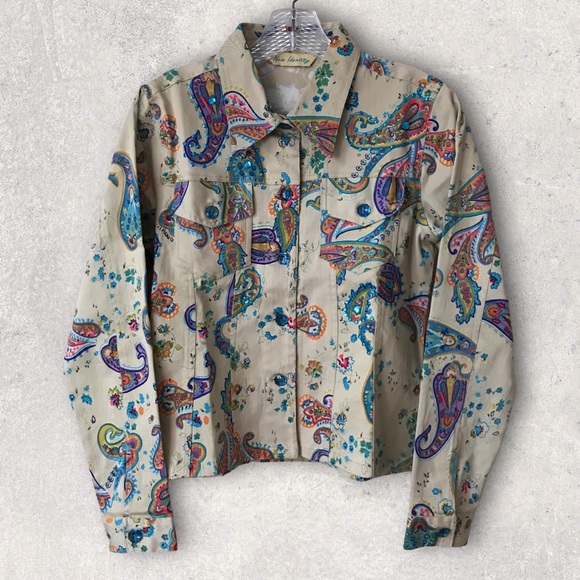 New Identity | Jackets & Coats | Vintage Jacket Womens M Paisley Button ...